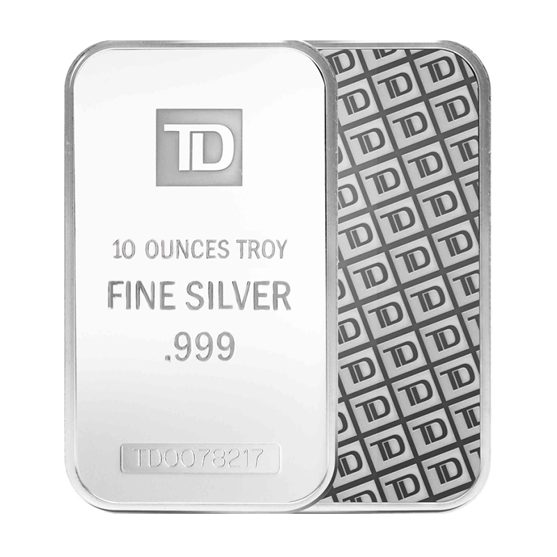 Buy 10 oz TD Silver Bar - Secure Storage | Price in Canada | TD ...
