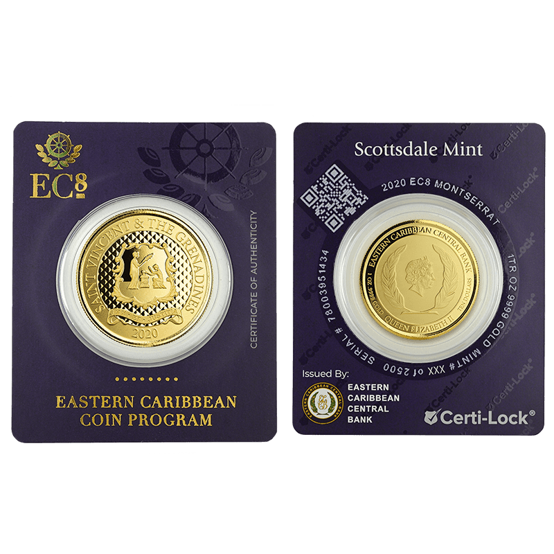 Buy EC8 St. Vincent & Grenadines Pax et Justitia 1 oz Gold Coin (2020 ...